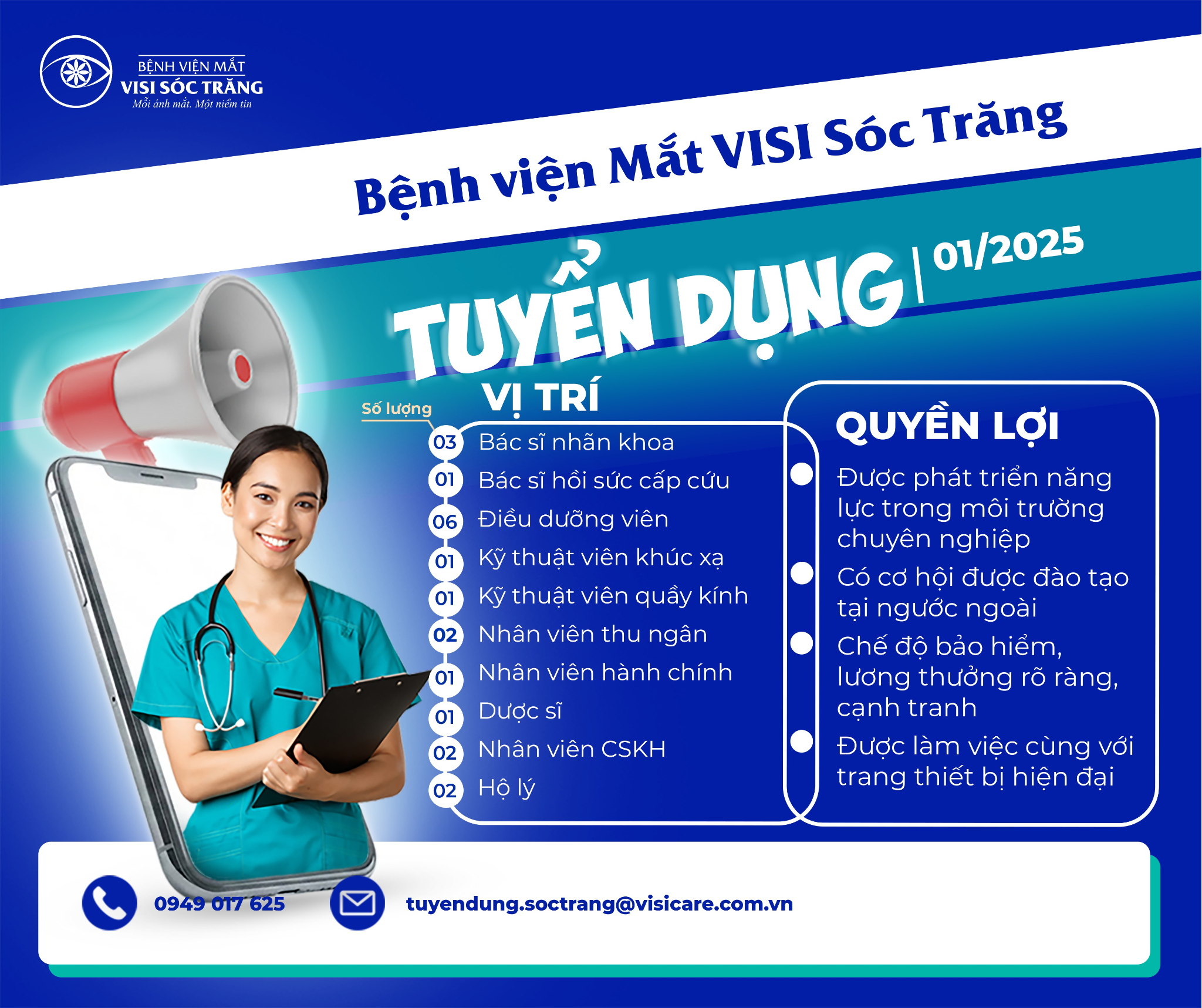 Tuyển dụng tháng 01 năm 2026 Bệnh viện mắt VISI Sóc Trăng - Bệnh viện ...